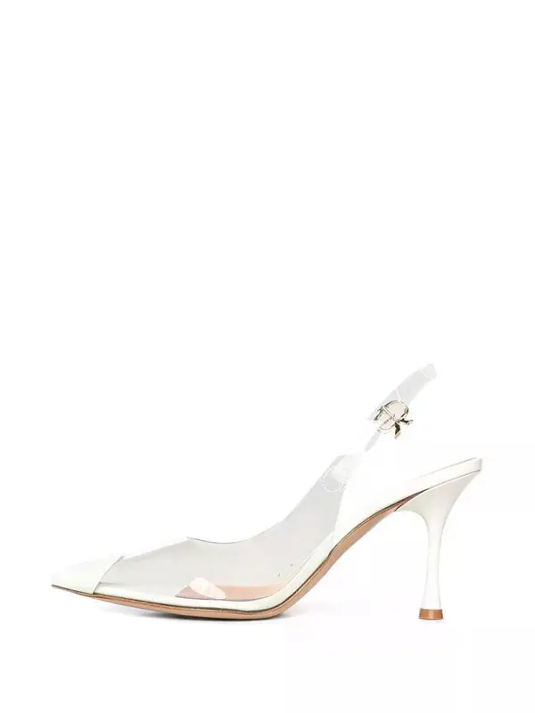 GIANVITO ROSSI Diana 85 Buckle-detail Mules - White