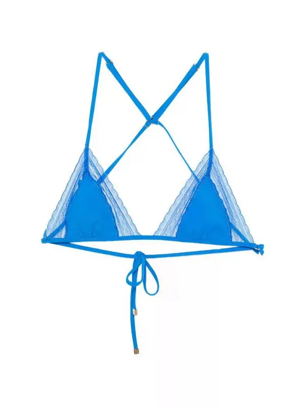 Kiki De Montparnasse Lace-inset Bikini Top - Blue