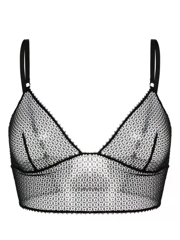 Kiki De Montparnasse Triangle-cup Crochet Bra - Black