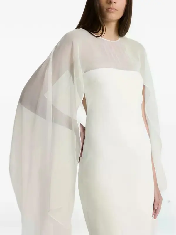 knee length dresses for ladies Sheer Overlay Maxi Dress main image 0