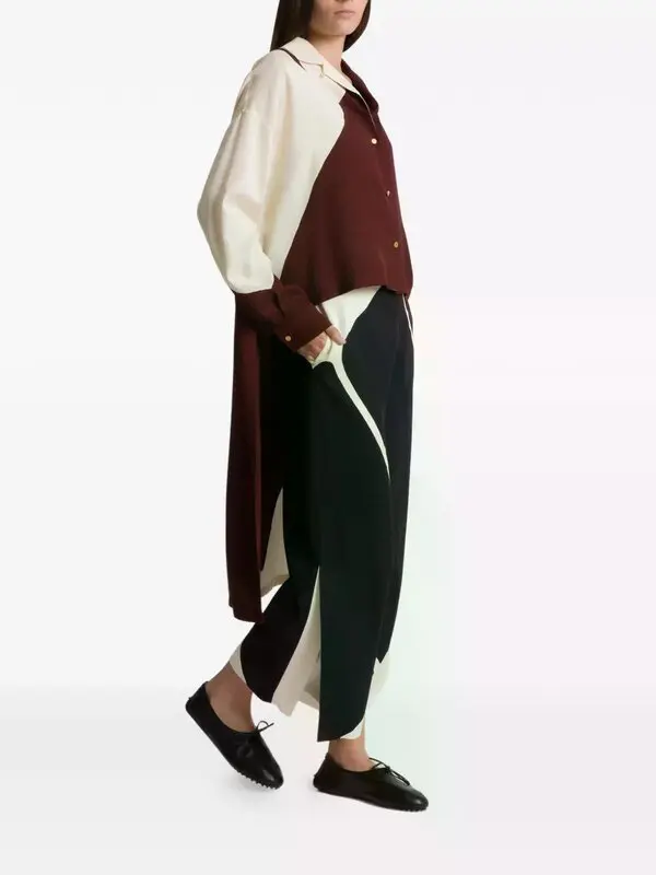 Alberta Ferretti Paneled Cropped Trousers - Black