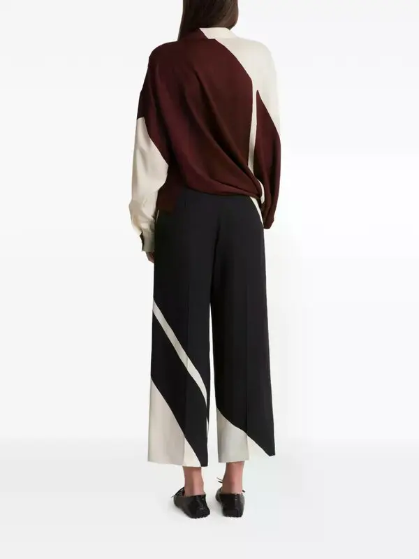 Alberta Ferretti Paneled Cropped Trousers - Black