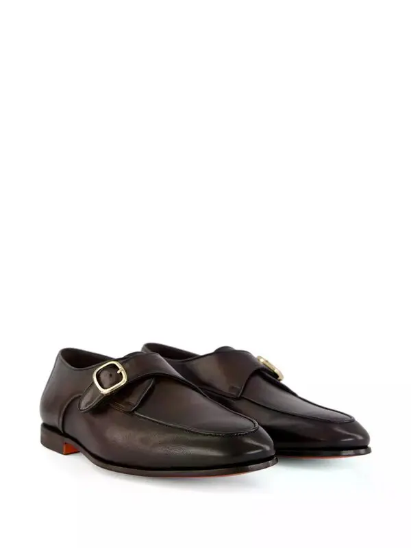 Santoni Buckled Leather Loafers