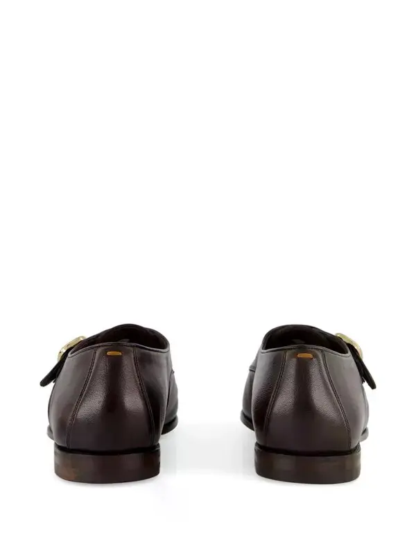 Santoni Buckled Leather Loafers