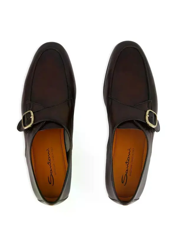 Santoni Buckled Leather Loafers
