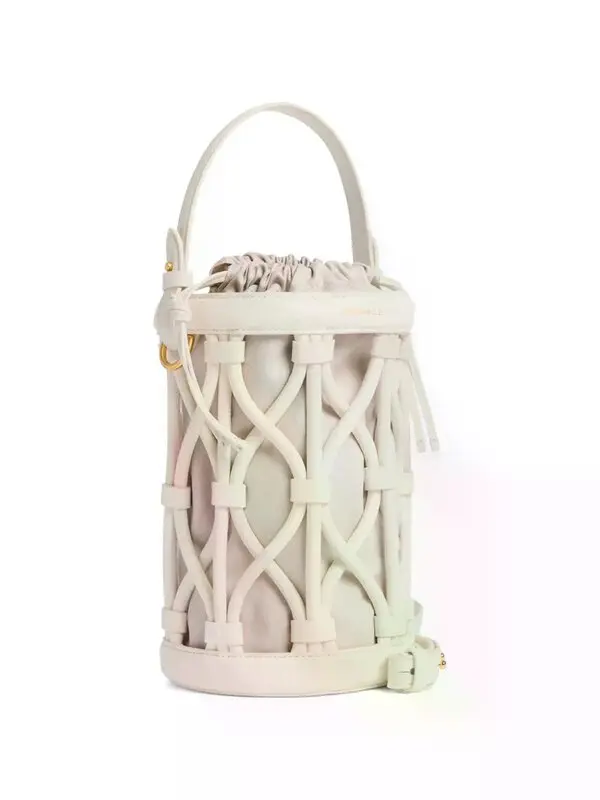 COCCINELLE Small Woven-design Bucket Bag - Neutrals