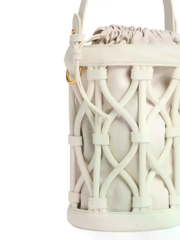 COCCINELLE Small Woven-design Bucket Bag - Neutrals
