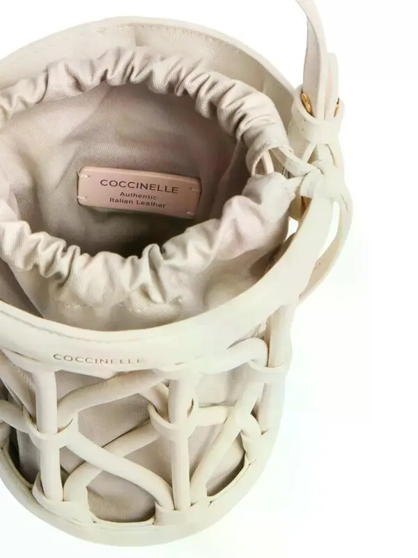 COCCINELLE Small Woven-design Bucket Bag - Neutrals