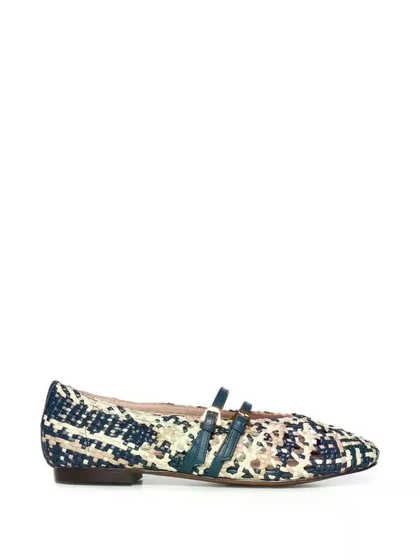 COCCINELLE Risako Woven-design Strappy Ballet Flats - Blue