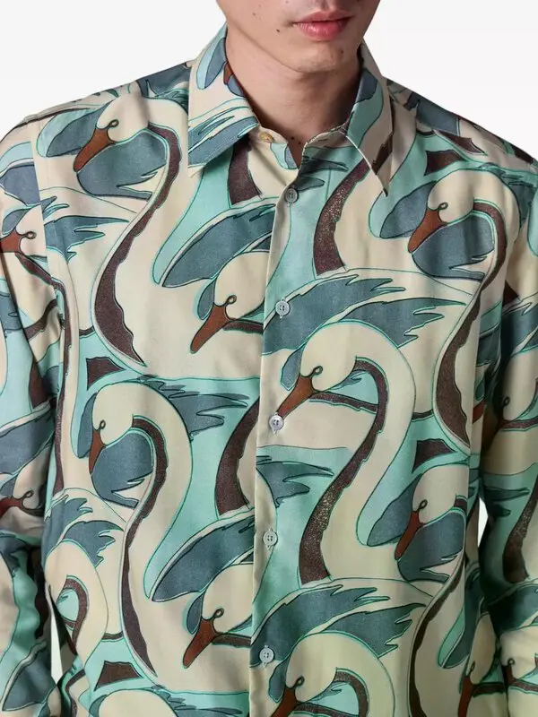 Paul Smith Swan Patterned Shirt - Neutrals
