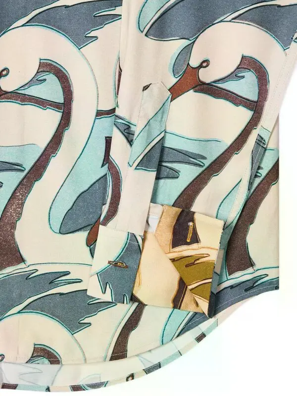 Paul Smith Swan Patterned Shirt - Neutrals