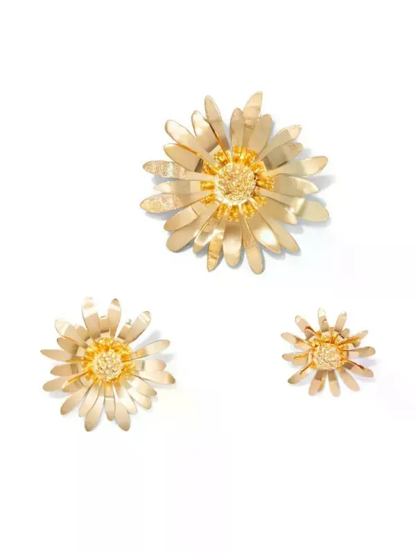 OSKLEN Daisy Motif Brooch Set - Gold