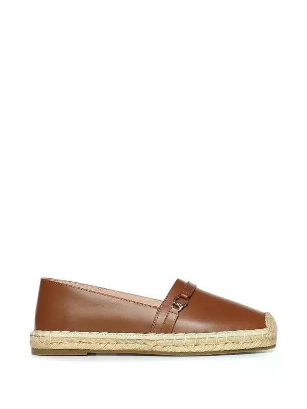 COCCINELLE Leather Logo-buckle Espadrilles - Brown