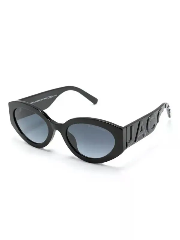 Marc Jacobs Embossed-logo Oval-frame Sunglasses