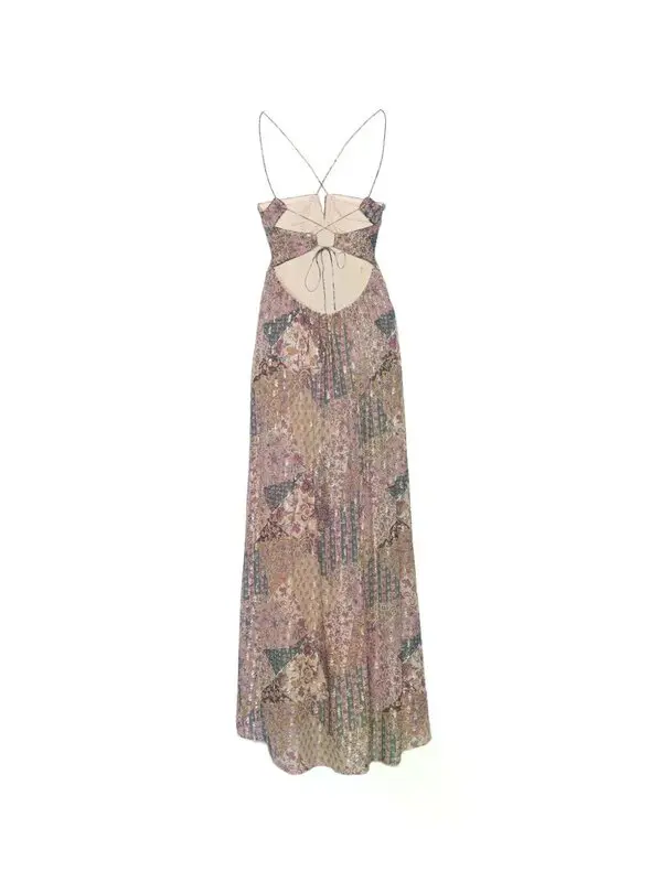 Ba&sh Pietra Floral Maxi Dress With Cut-out Detail