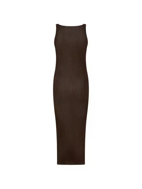 Alpha Studio Ribbed-knit V-neck Dress