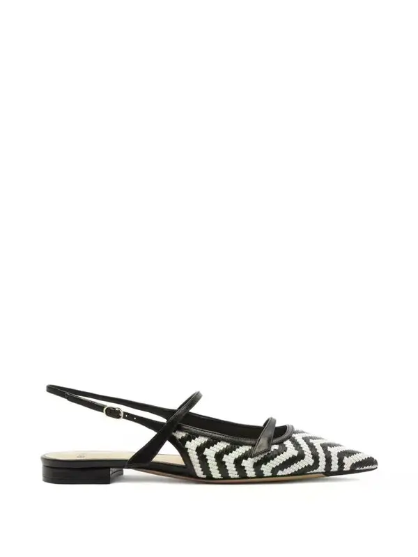 ALEXANDRE BIRMAN Tita Raffia Zigzag Strap Pumps - White