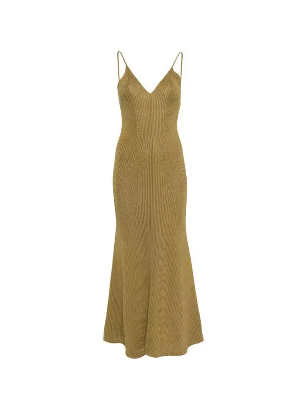 Erika Cavallini Embellished V-neck Dress - Green