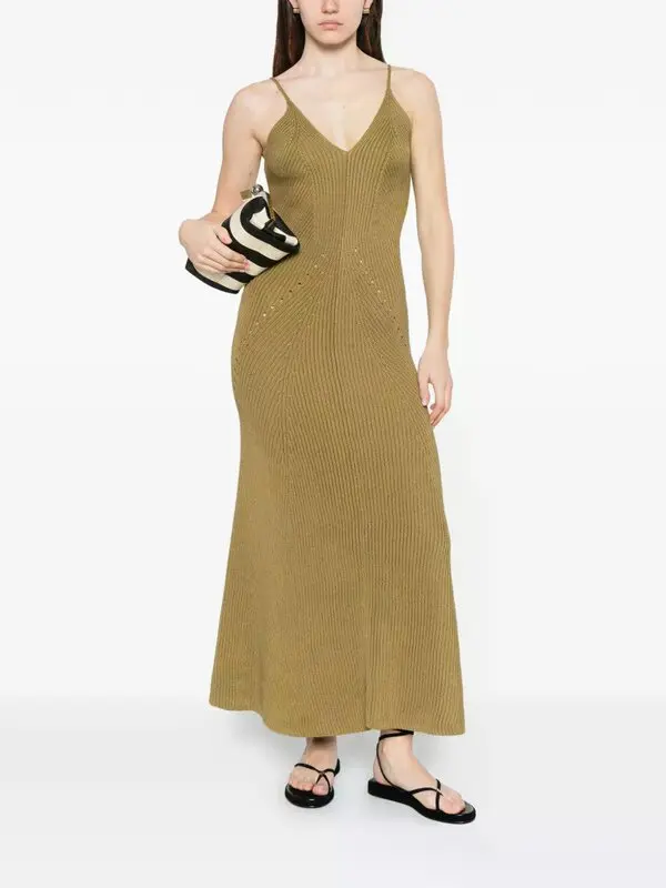 Erika Cavallini Embellished V-neck Dress - Green