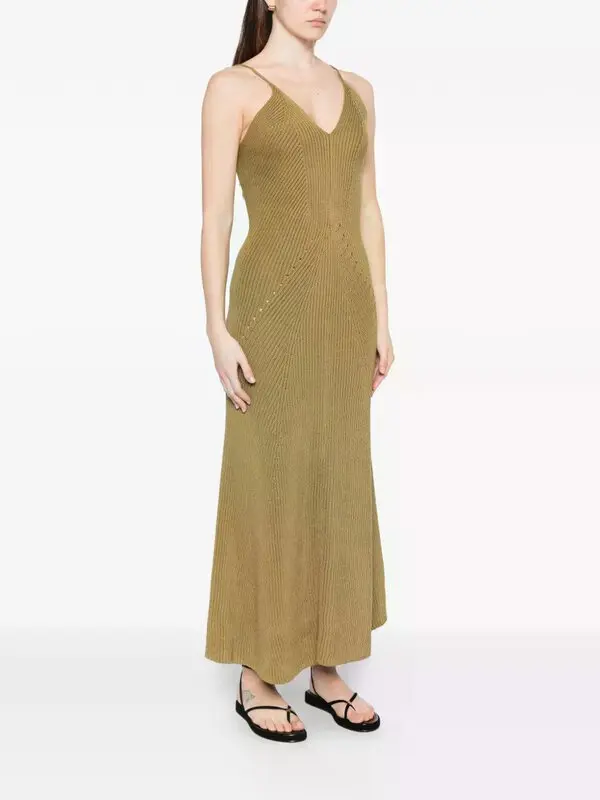 Erika Cavallini Embellished V-neck Dress - Green