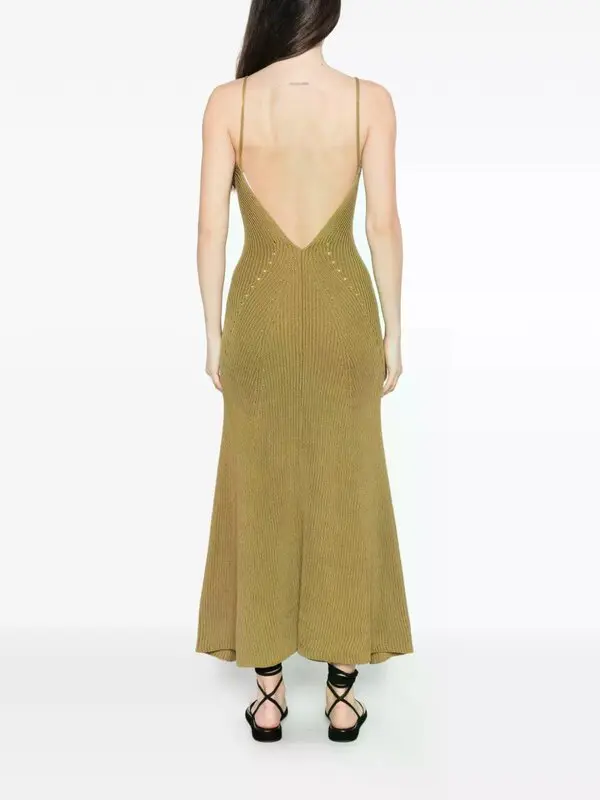 Erika Cavallini Embellished V-neck Dress - Green