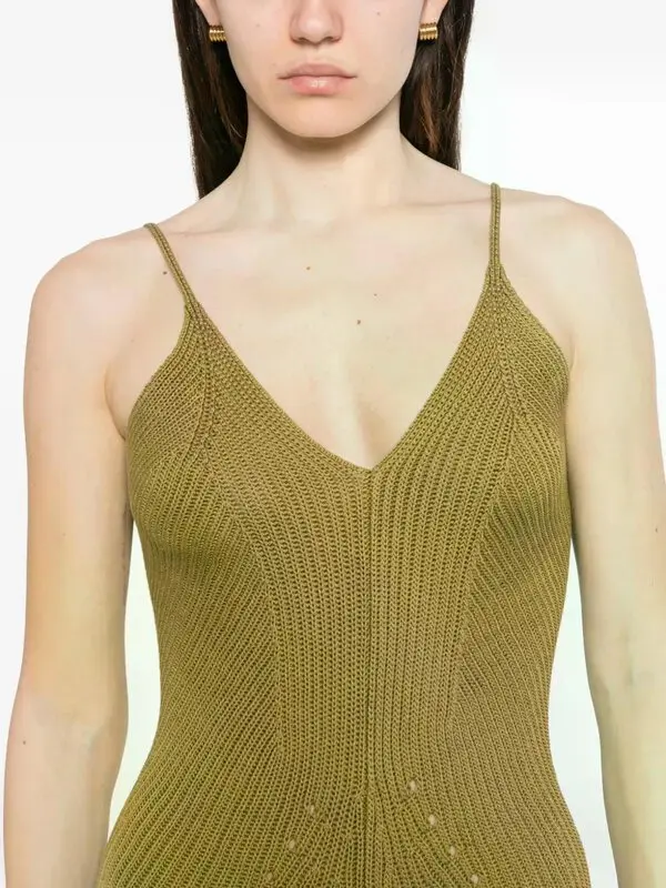 Erika Cavallini Embellished V-neck Dress - Green