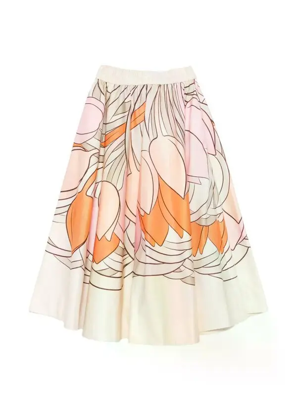 La DoubleJ Floral-print Midi Skirt - Neutrals