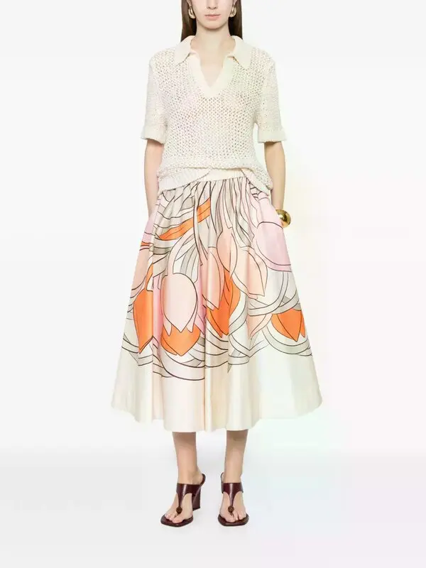 La DoubleJ Floral-print Midi Skirt - Neutrals