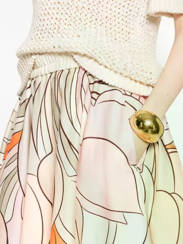 La DoubleJ Floral-print Midi Skirt - Neutrals