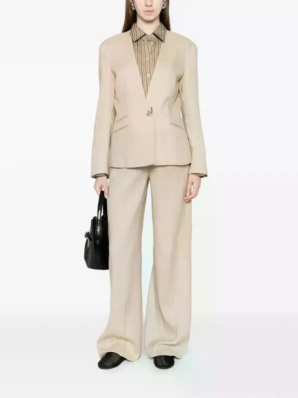 Marella Wide Leg Linen Trousers - Neutrals