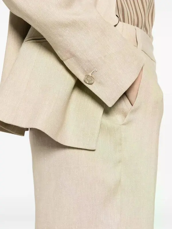Marella Wide Leg Linen Trousers - Neutrals