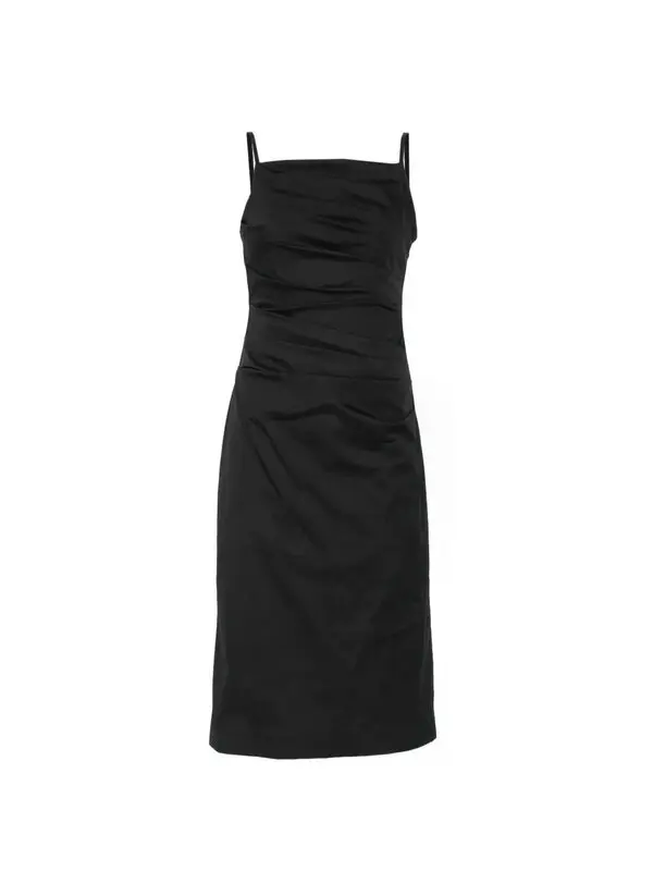 Marella Draped Midi Dress - Black
