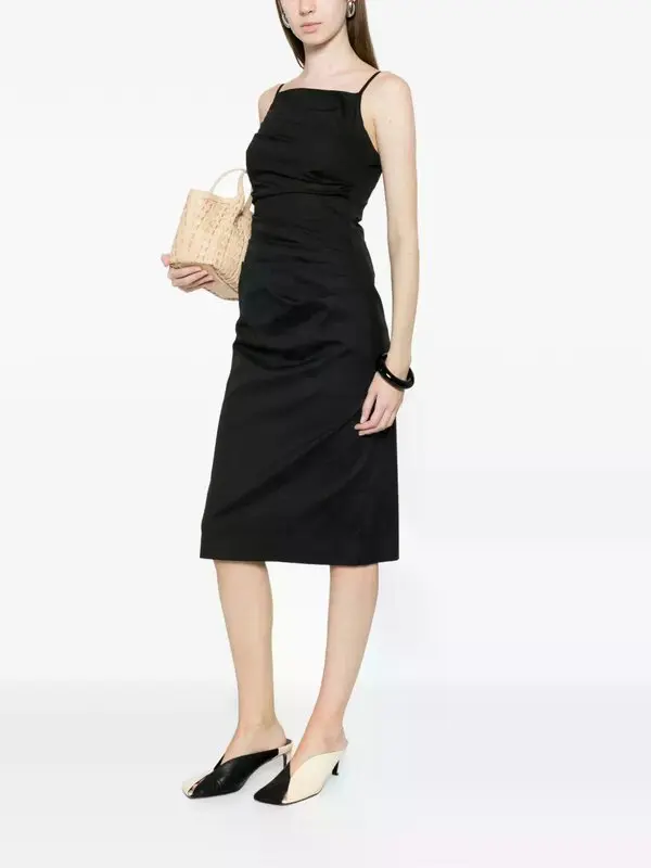 Marella Draped Midi Dress - Black