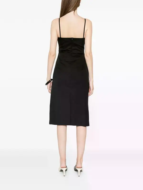 Marella Draped Midi Dress - Black