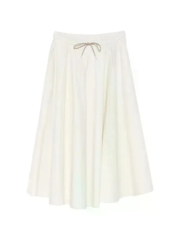 CORDERA Drawstring Waist Skirt - White