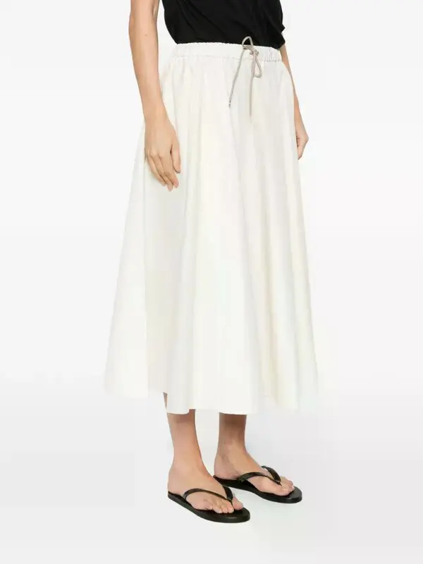 CORDERA Drawstring Waist Skirt - White