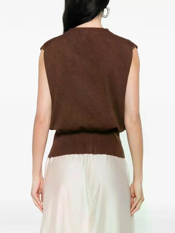 CORDERA Button Down Vest - Brown