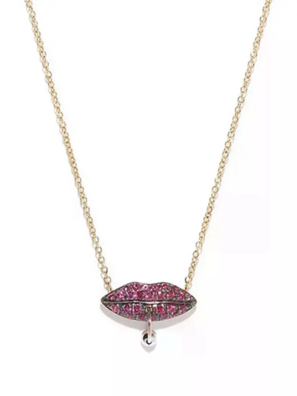 Delfina Delettrez Lips-pendant Ruby Necklace - Gold