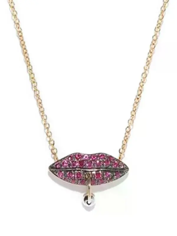 Delfina Delettrez Lips-pendant Ruby Necklace