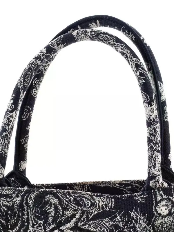 Dior Book Embroidered Canvas Medium Tote Bag - Blue