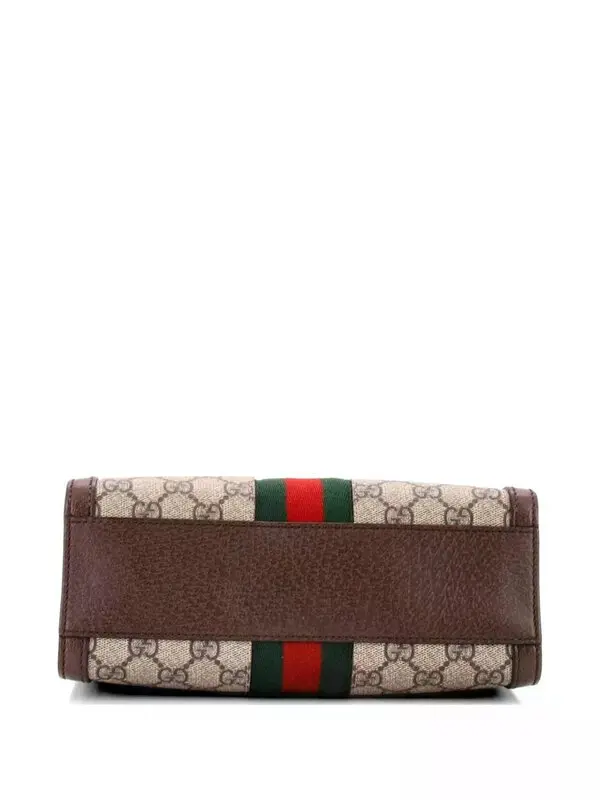 Gucci Ophidia Top Handle Gg Coated Canvas Small Tote Bag - Brown