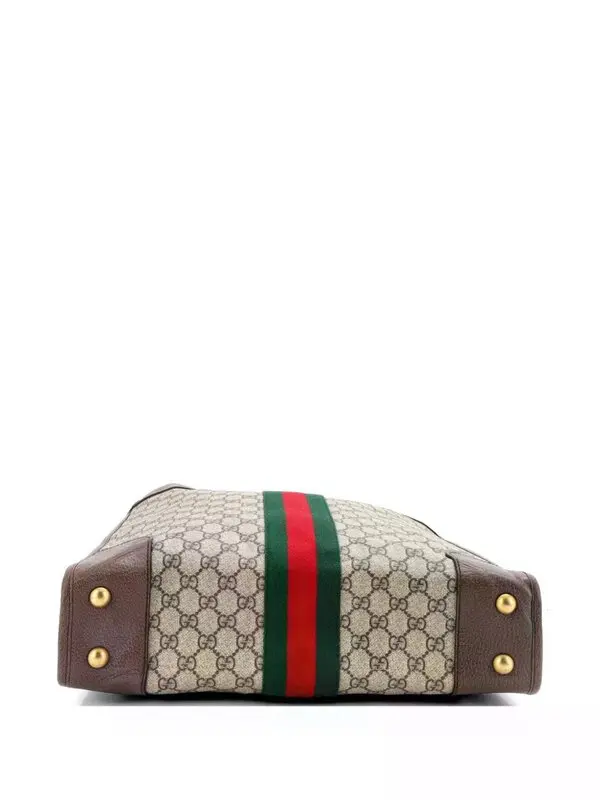 Gucci Ophidia Cut Out Handle Large Satchel - Brown
