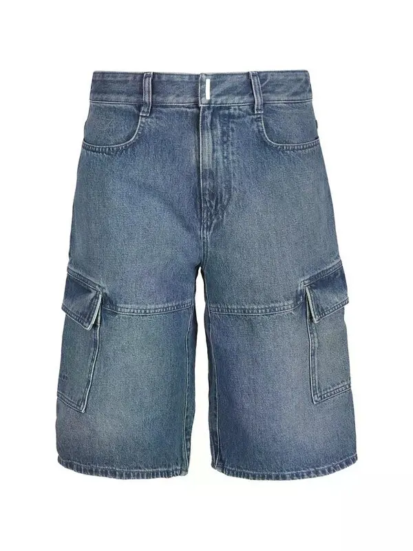Givenchy Cargo-pocket Denim Shorts - Blue