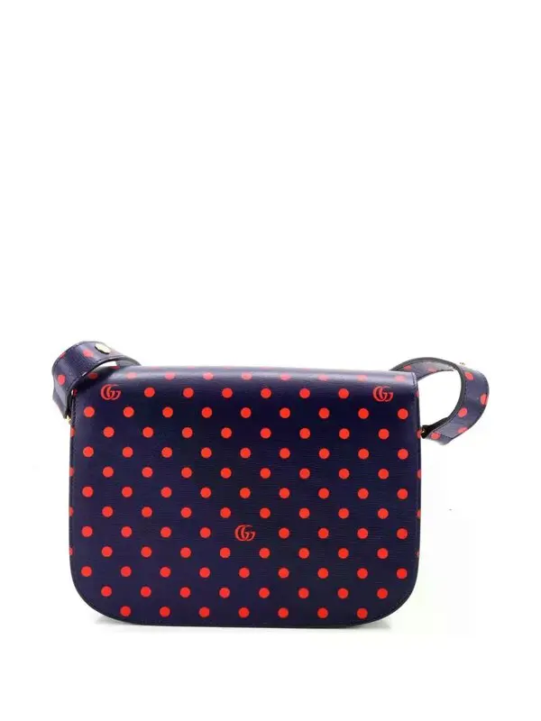 Gucci Horsebit 1955 Printed Leather Small Shoulder Bag - Blue