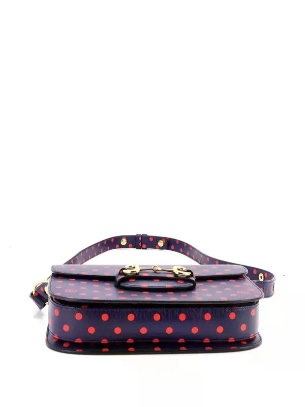 Gucci Horsebit 1955 Printed Leather Small Shoulder Bag - Blue