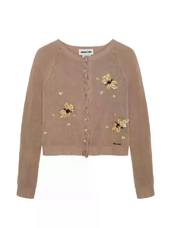SHUSHU/TONG Floral-embellishment Cardigan
