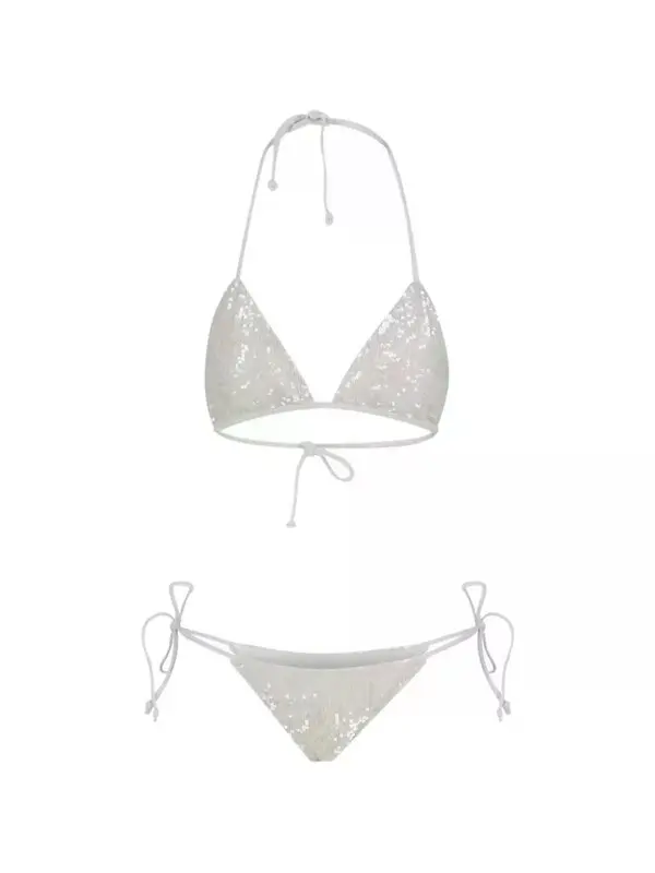 P.a.r.o.s.h Sequinned Bikini - White
