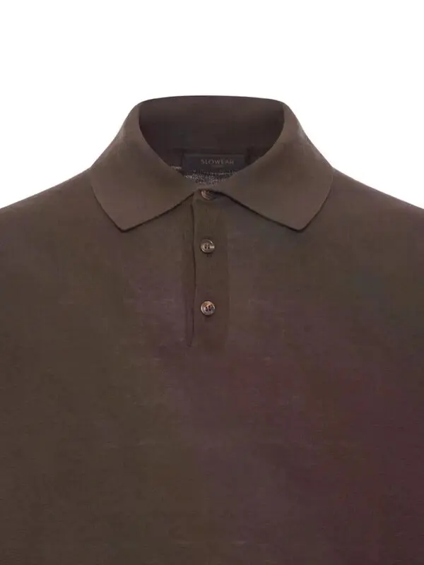 ZANONE Long-sleeve Button Polo Shirt - Brown