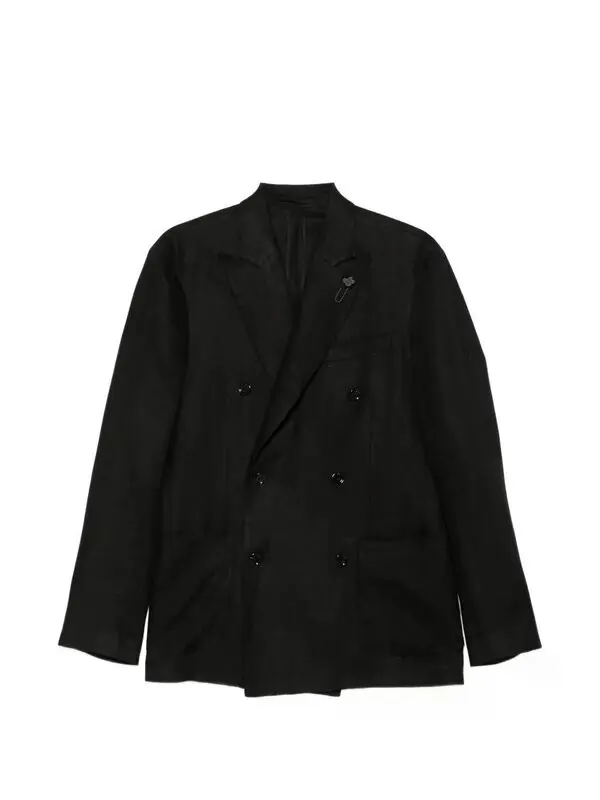 LARDINI Double-breasted Blazer - Black