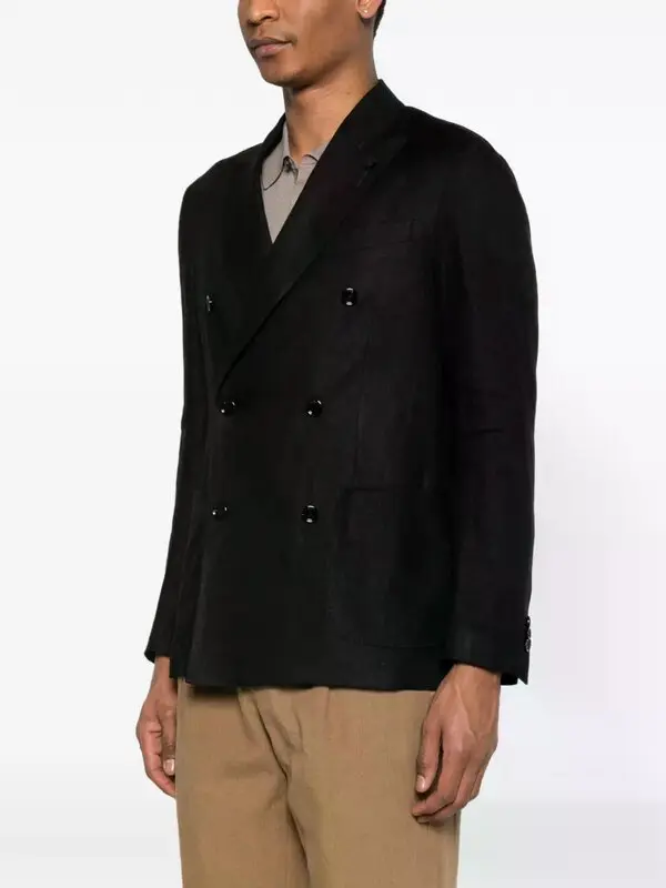 LARDINI Double-breasted Blazer - Black